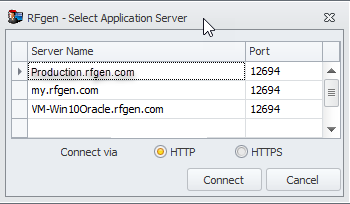 Configure Dashboard Host (RFgen Server) Connection